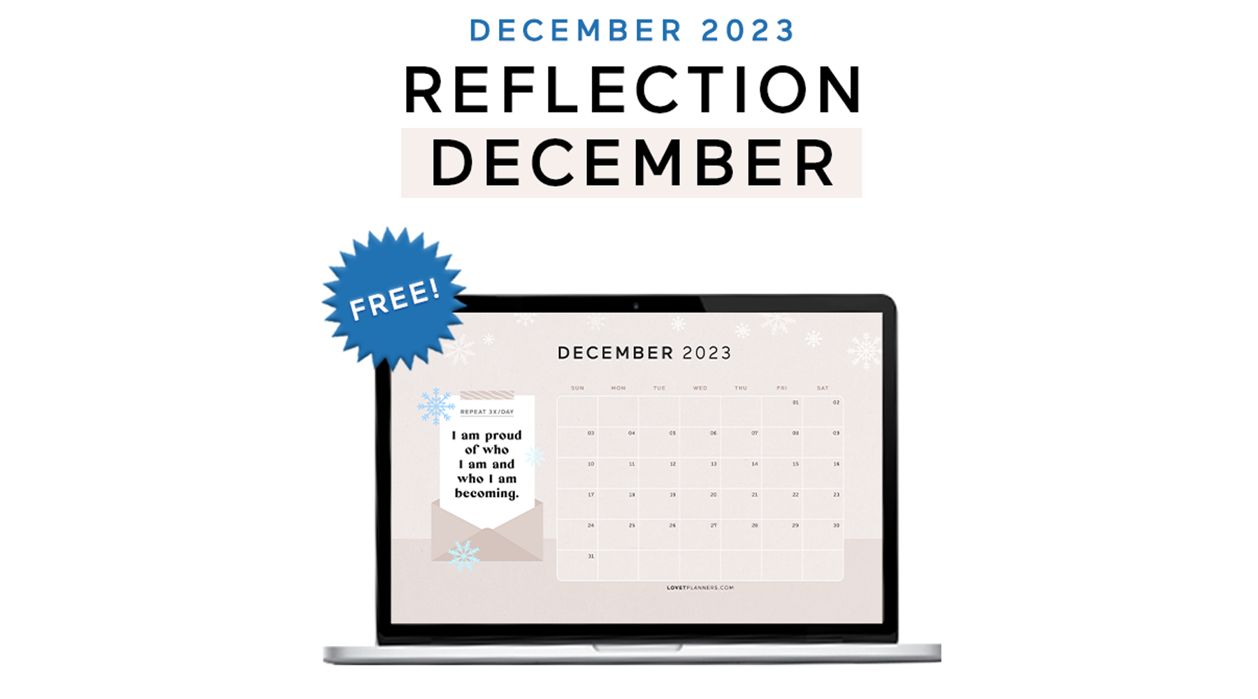 Reflection December (+ December 2023 Wallpaper Download) – Lovet Planners