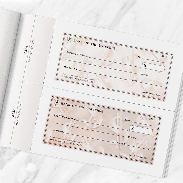 Bank of the Universe Checks | Abundance Checks – Lovet Planners
